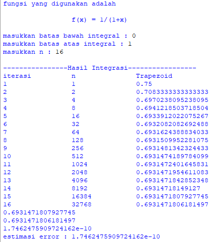 4-Recursive Trapezoid - Komputasi Numerik